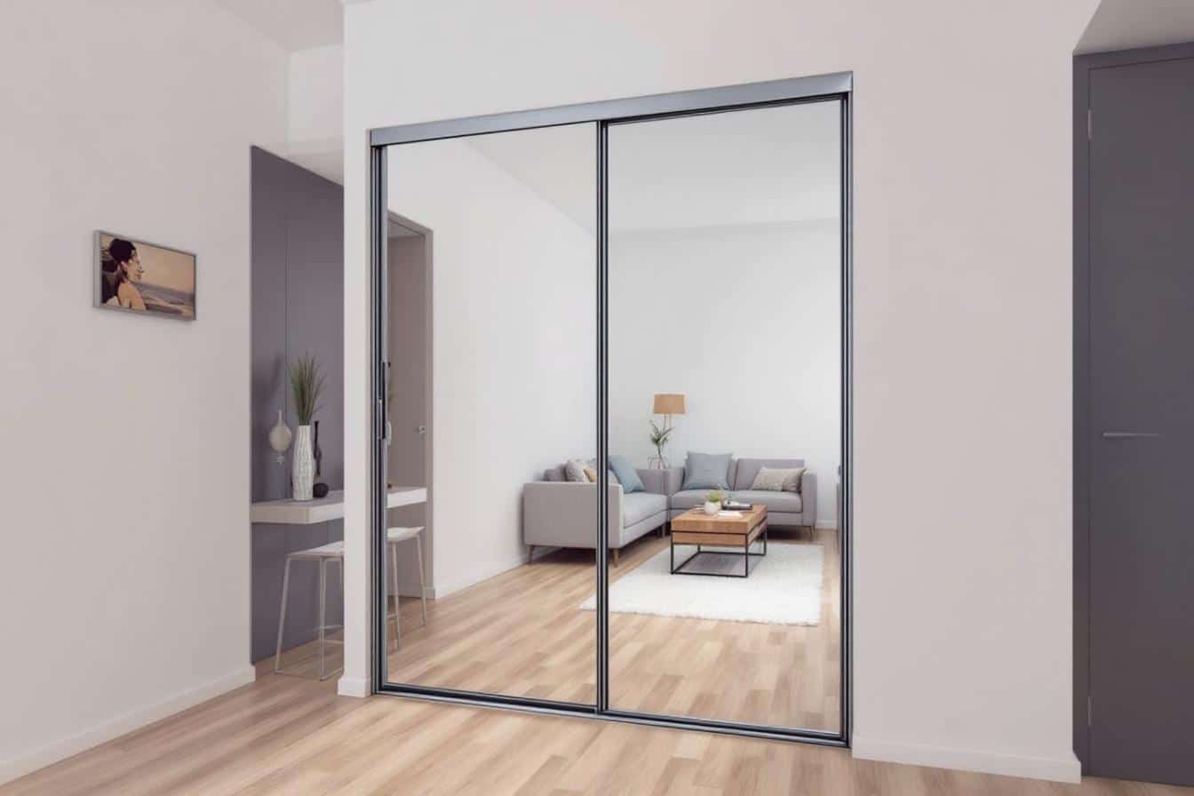 Porte Kazed miroir : élégance et praticité assurées